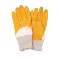 China N5002 Heavy Duty Knit Wrist Cuff Acid Resistant Industrial Yellow Nitrile Work Gloves for sale