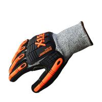 China 13 HPPE Knitted Cut Resistant Mechanic Gloves with Sandy Nitrile Coating CE EN388 4543 for sale