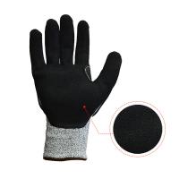 China 13 HPPE Knitted Cut Resistant Mechanic Gloves with Sandy Nitrile Coating CE EN388 4543 for sale