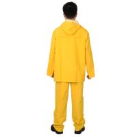 China R101-Y 100% Water Proof Rain Jacket Pant PVC Polyester Hooded RAINWEAR for Adults for sale