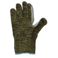 China NK13402LR Aramid Fibre Cut Resistant Gloves with Grey Design and Cow Split Leather Palm for sale