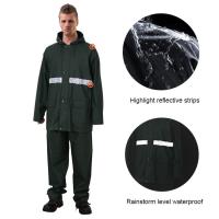 China Reflective Tapes Waterproof Rain Suits with 0.45mm Thickness and Waterproof PU Material for sale