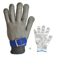 China CE/ANSI Certified Stainless Steel Mesh Cut-Resistant Gloves for Level 5 and A6 Protection for sale
