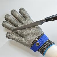 China CE/ANSI Certified Stainless Steel Mesh Cut-Resistant Gloves for Level 5 and A6 Protection for sale