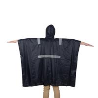 China R018-R 100% Waterproof Rubberized Poncho with Reflective Tape Lightweight and Durable for sale