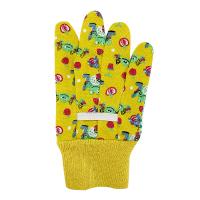 China Colorfull Children's Gardening Flower Pattern Gloves with Anti-slip PVC Dots Cotton Palm for sale