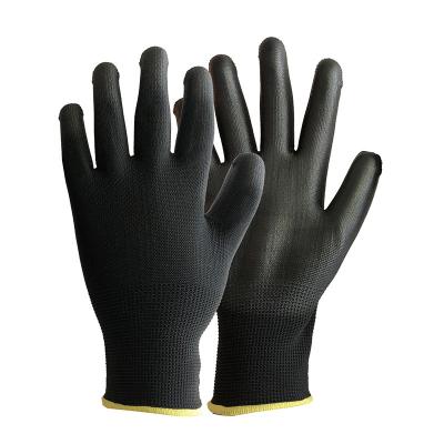 China Anti-Static PU Coated Polyester Knitted Gloves for Construction 13 Gauge CE Certified for sale