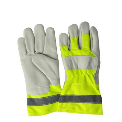 China Goat Grain Leather Anti-slippery Work Gloves for Gardening/Construction/Motorcycle for sale