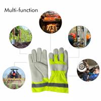 China Goat Grain Leather Anti-slippery Work Gloves for Gardening/Construction/Motorcycle for sale