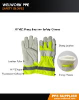 China Goat Grain Leather Anti-slippery Work Gloves for Gardening/Construction/Motorcycle for sale