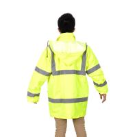 China RC104 HIVIs 150D-600D Oxford Fabric PU/PVC Coated Winter Coat S-XXXL Fluorecent Yellow for sale