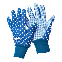 China Construction Blue PVC Dotted Garden Work Gloves for Home- and DIY Projects C3819-B for sale