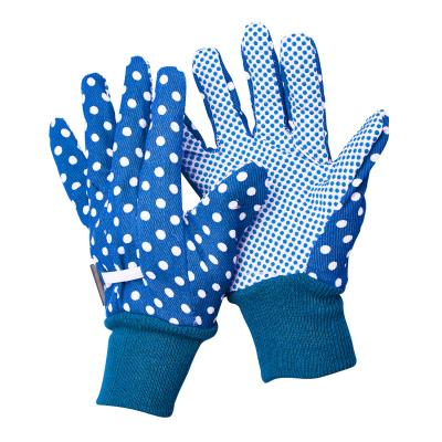 China Construction Blue PVC Dotted Garden Work Gloves for Home- and DIY Projects C3819-B for sale