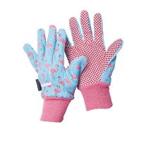 China Colorfull C3820 Modelo Number Flower Pattern Gardening Work Gloves with Red PVC Dots for sale