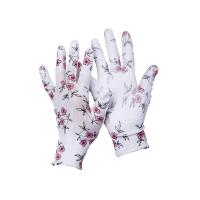 China Anti-slip Function Colorfull PU Coated Waterproof Floral Printing Ladies Work Gloves for sale