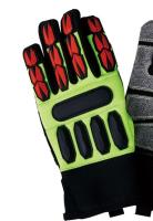 China Light Duty Work Black and Blue Synthetic Leather Enforced TPR Knuckles Mechanic Gloves for sale