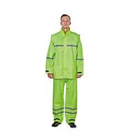 China Reflective Tape Hooded Rain Wear in Rubberized Polyester PVC for Outdoor Activities for sale