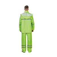 China Reflective Tape Hooded Rain Wear in Rubberized Polyester PVC for Outdoor Activities for sale
