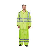 China Professional RAINWEAR Raincoat with Reflective Tape and Hood Rubberized Polyester PVC for sale