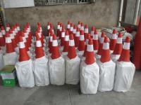 China Reflective Tape PVC Traffic Warning Products Safety Cone 70cm Height Base size 35*35cm for sale