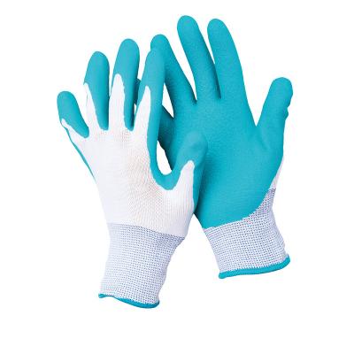 China Construction Safety Work Gloves N11402 OEM Logo 13 Gauge Nylon Knitted Latex Foam Coated for sale