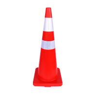 China Roadway Safety PVC Traffic Warning Products Safety Cone with Reflective Tape 90CM SH-X055 for sale