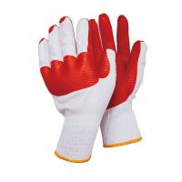 China Reinforced Back 10G Knitted Latex Coated Safety Working Gloves for Construction LX22702-Y for sale