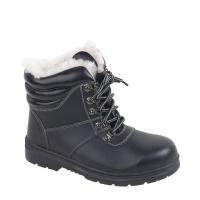 China Buffalo Leather Warm Lining Safety Industrial Shoes with Slip-Resistant Sole UF-156 for sale