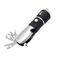 China 8 Hours Lighting Period FL019 Portable LED Torch Light with Emergency Hammer and Tactical Knife for sale
