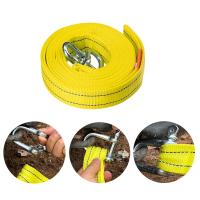 China Metal Safety Hooks Heavy Duty Towing Straps for Car Accessories in Yellow for sale