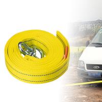 China Metal Safety Hooks Heavy Duty Towing Straps for Car Accessories in Yellow for sale