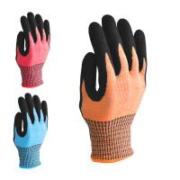 China Protective N-D138 A9 Level Anti-Cut Gloves with Touchscreen Function Black Orange for sale