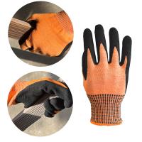 China Protective N-D138 A9 Level Anti-Cut Gloves with Touchscreen Function Black Orange for sale