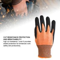 China Protective N-D138 A9 Level Anti-Cut Gloves with Touchscreen Function Black Orange for sale