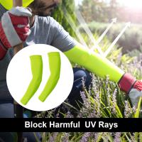 China Unisex Lime UV Protection Silk Sports Sunscreen Ice Silk Sleeves for Cycling Riding for sale