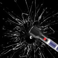 China Rechargeable USB Multi-functional Flashlight with Camping Emergency Car Safety Hammer for sale
