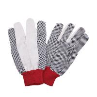 China Modelo number C381W 8OZ Black PVC Doted Work Gloves With Cotton Canvas Liner For Industry for sale