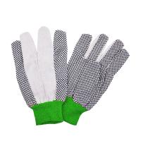 China Modelo number C381W 8OZ Black PVC Doted Work Gloves With Cotton Canvas Liner For Industry for sale