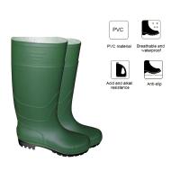 China CE EN 20347 RB108 Green PVC Portable Knee Boot Safety Rain Boots without Steel Toe Italy Customized 1.38-1.85kg for sale