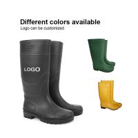 China CE EN 20347 RB108 Green PVC Portable Knee Boot Safety Rain Boots without Steel Toe Italy Customized 1.38-1.85kg for sale