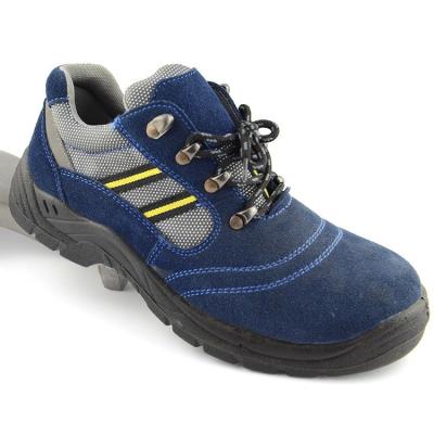 China Gender Unisex 100% Suede Leather Low Heel Safety Shoes CE EN20345 UF-118-B Royal Blue for sale
