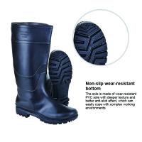 China RB108 Black PVC Rain Boots with Steel Toe and Reflective Tape Italy Manufactured for sale