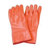 China Fluorescent Orange PVC Fully Coated Safety Working Gloves for Industrial Applications for sale