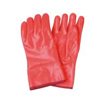 China Fluorescent Orange PVC Fully Coated Safety Working Gloves for Industrial Applications for sale