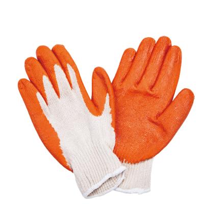 China Industrial Protection Non-Slip String Knit Latex Coated Gloves with Corrugated Finish for sale
