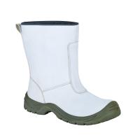 China Round Toe PU Safety Work Boots with Split Leather Upper Material and Steel Toe for sale
