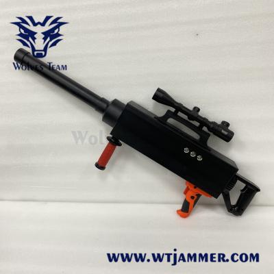 China 2000 Meters Anti Uav Drone Jammer WIFI2.4 / 5.8G Handheld Gun Shape for sale