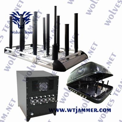 China High Power 350W Vehicle WIFI GPS Anti Drone Jammers Up To 2000M for sale