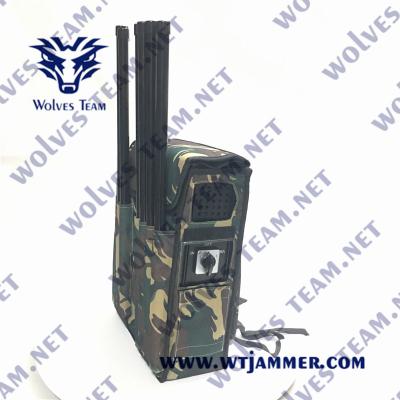China 8 Bands 120W High Power VHF UHF 2G 3G 4G Wifi Backpack Signal Jammer for Military for sale