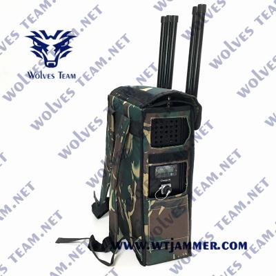 China 6 Channels 160W GPS WiFi 5.8g Backpack Jammer up to 2000m Drone Signal Jammer for sale